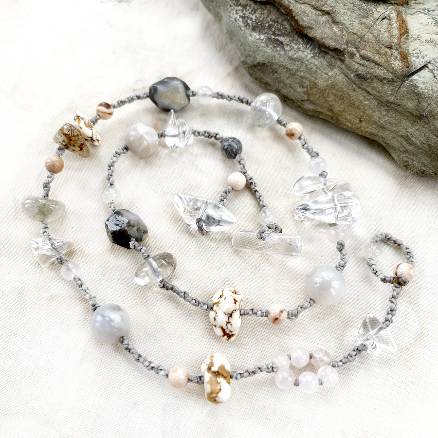 'Soul Path' crystal healing bracelet ~ double-wrap for wrist size 6.5 ...