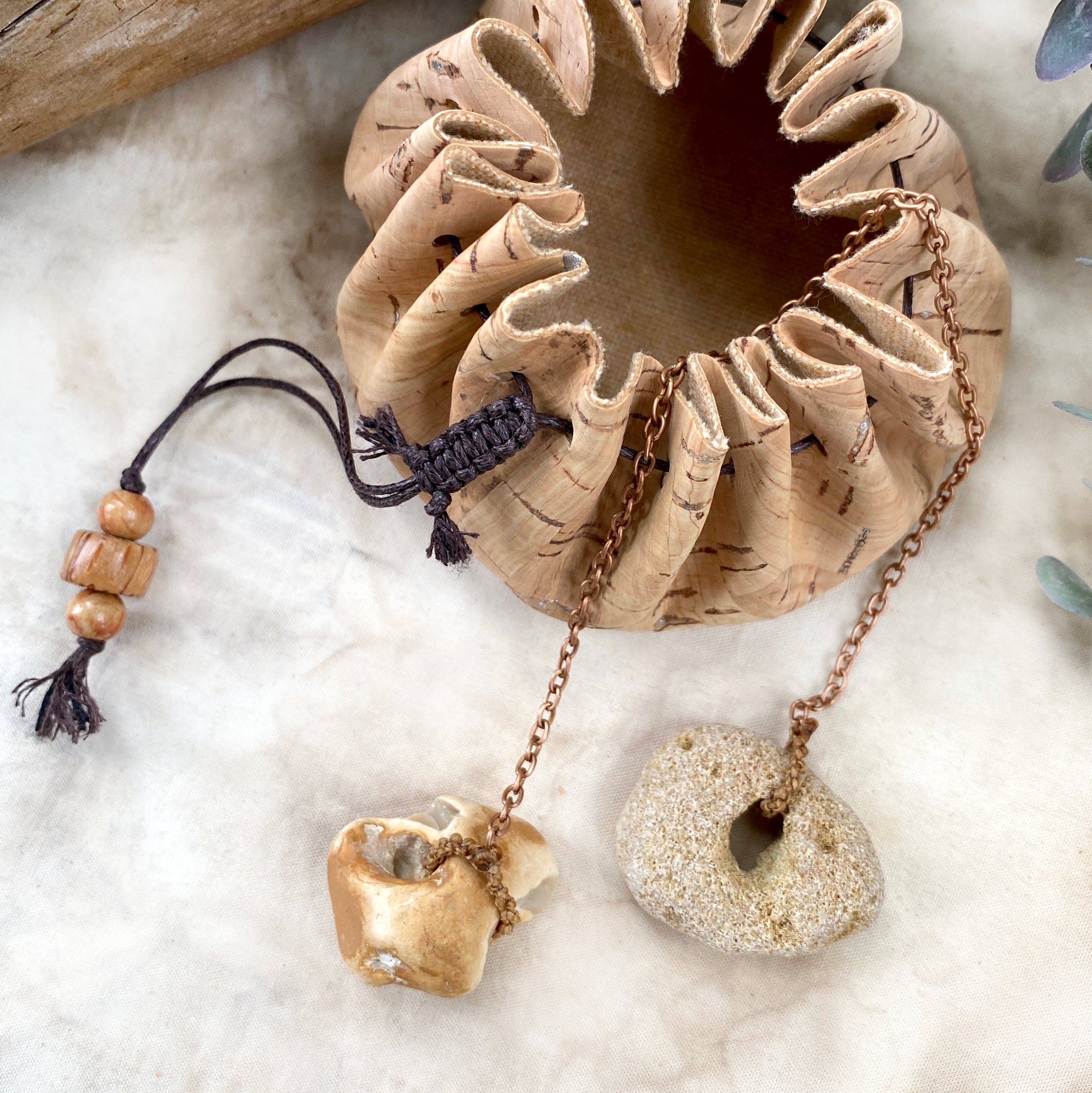 Unique crystal pendulum with two Hagstones as dowser & handle – Spirit ...