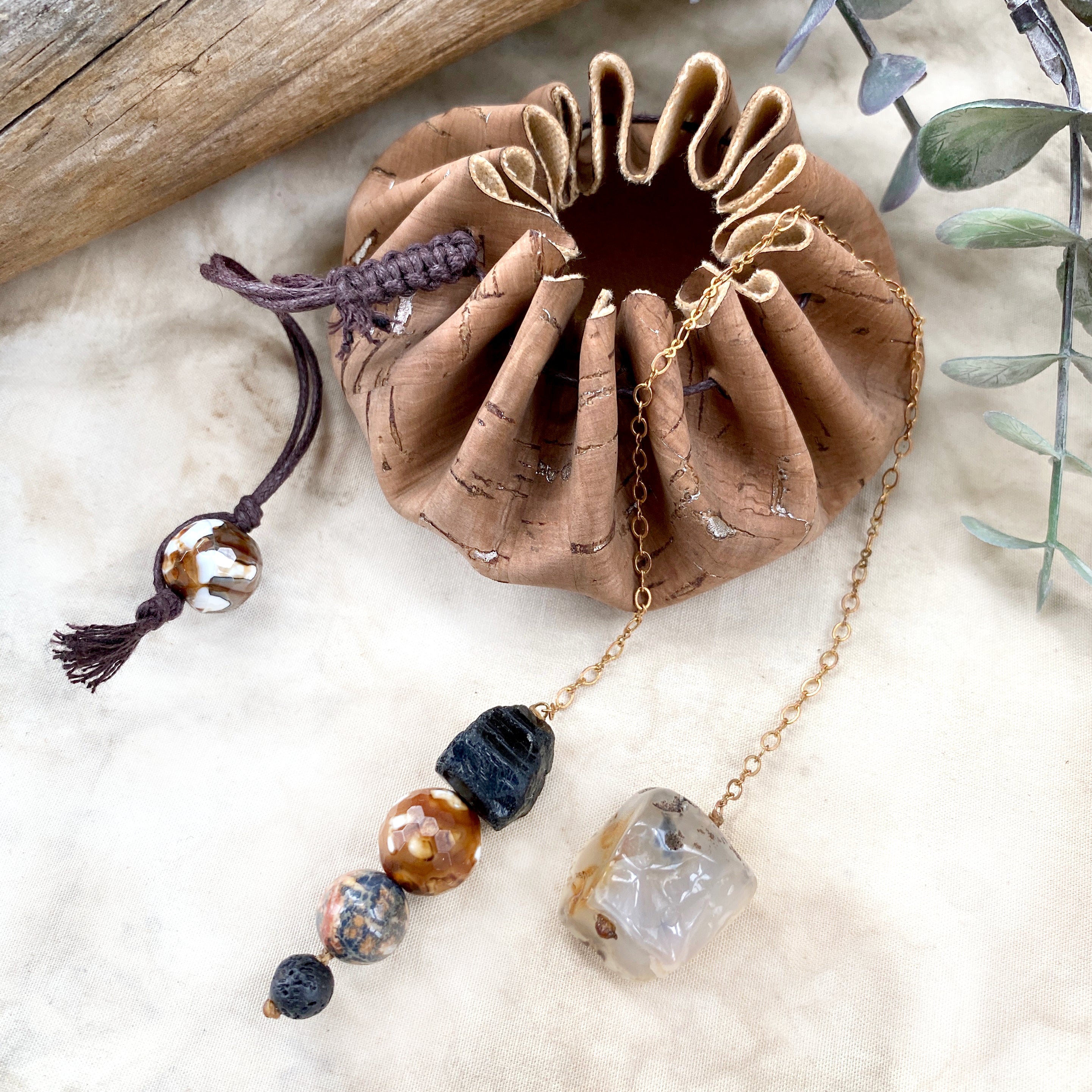 Unique crystal pendulum with pure copper chain & Agate handle – Spirit ...