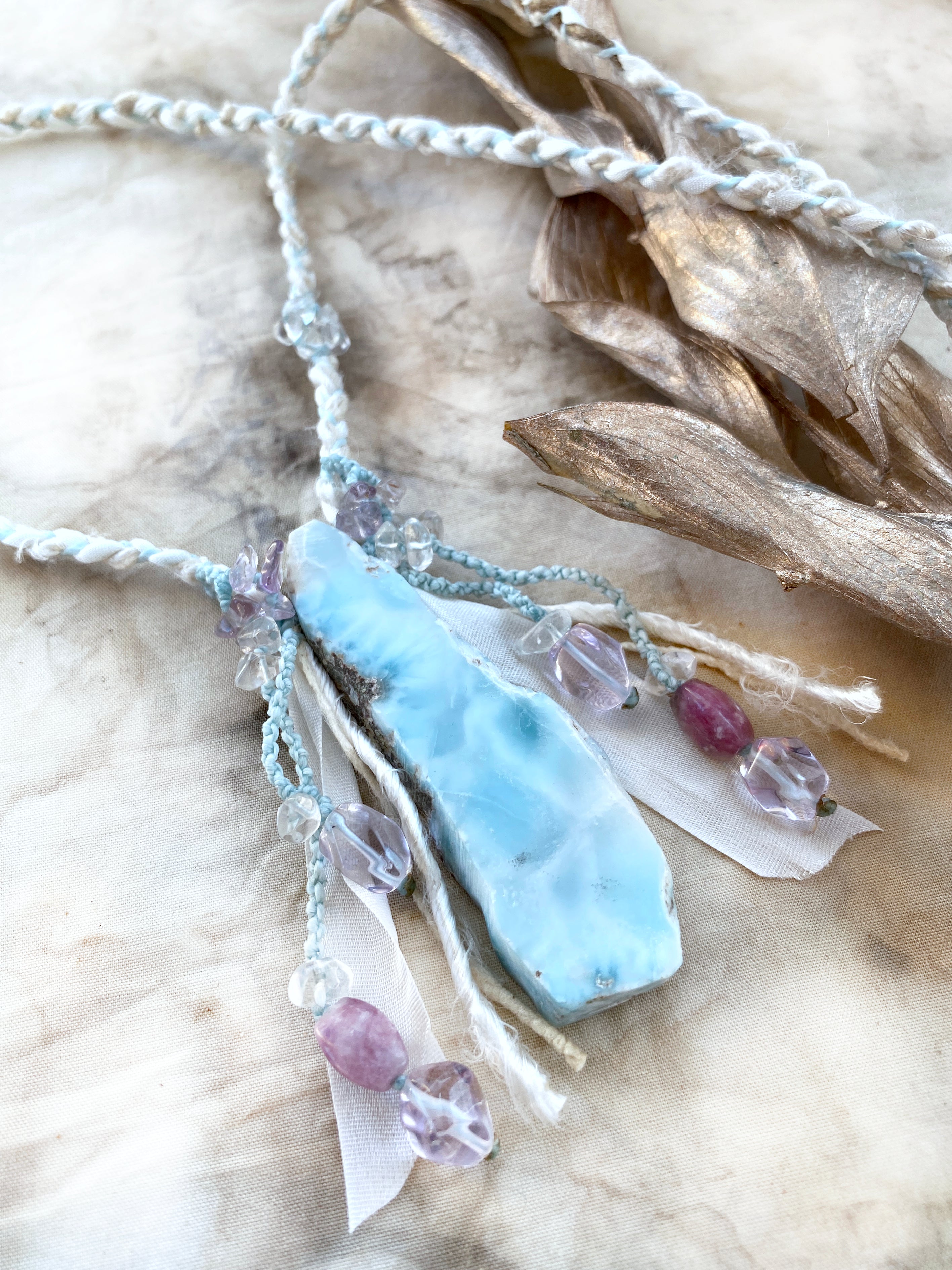 Larimar crystal healing talisman – Spirit Carrier