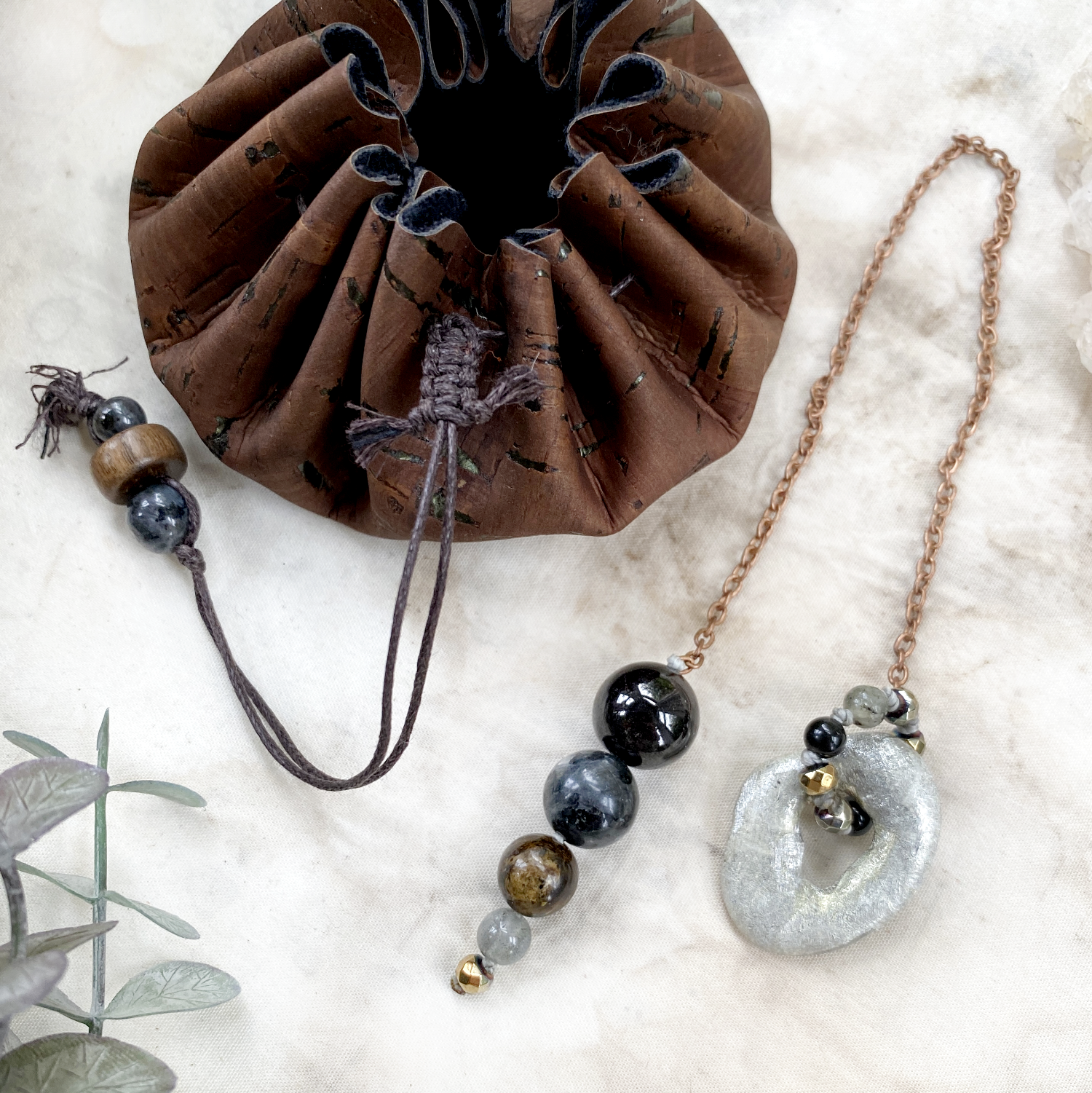 Unique crystal pendulum with pure copper chain & pewter handle – Spirit ...