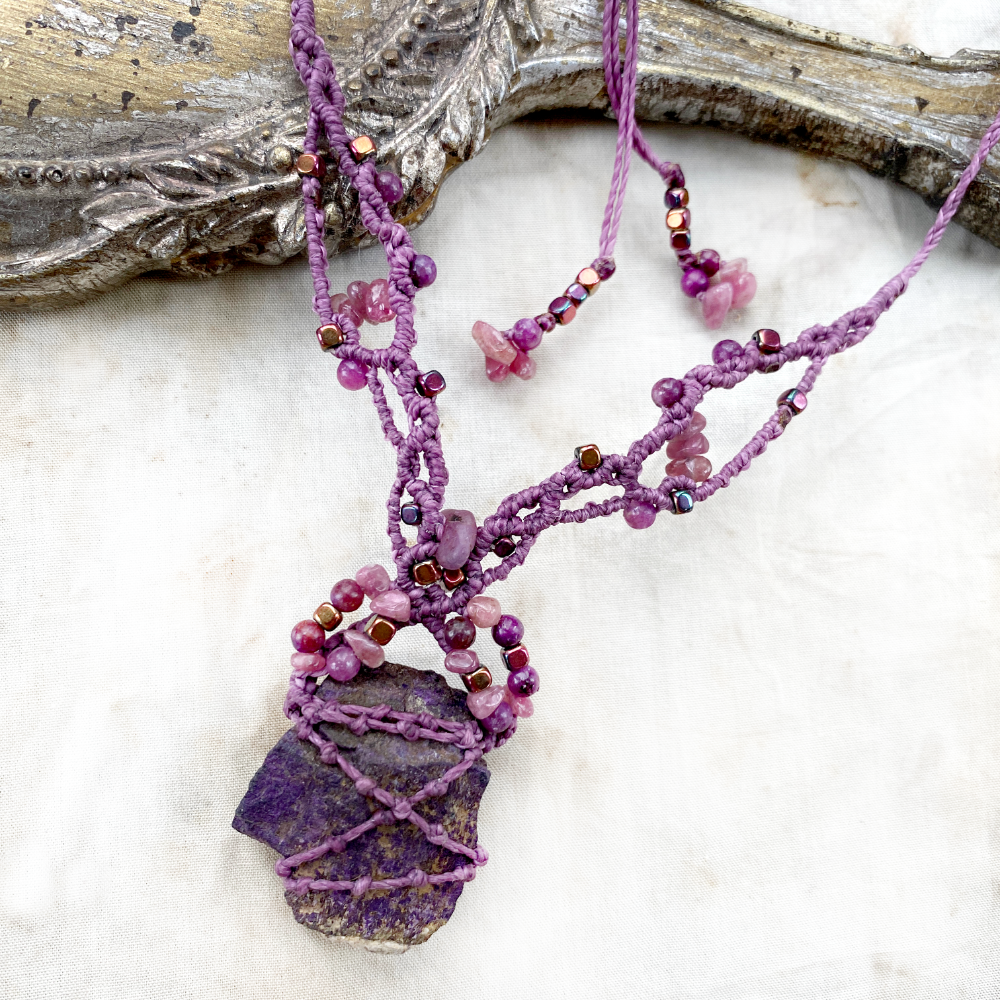 Purpurite crystal healing amulet – Spirit Carrier