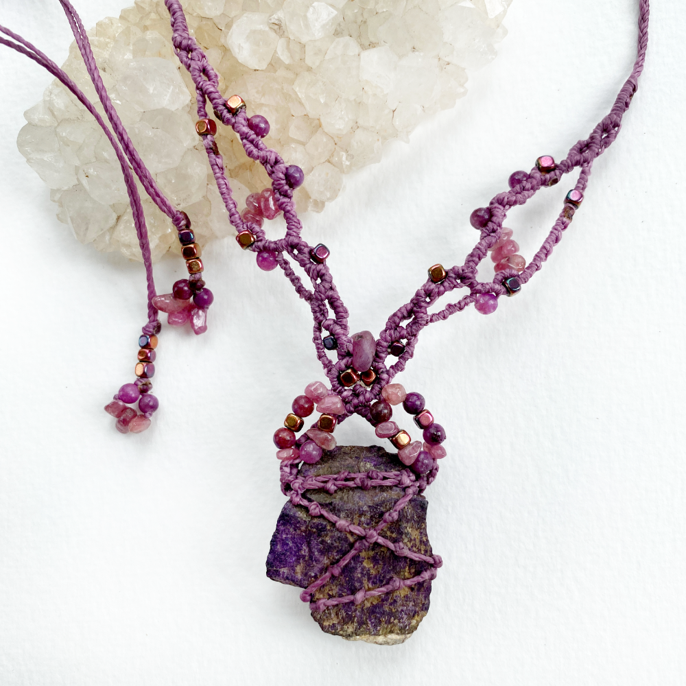 Purpurite crystal healing amulet – Spirit Carrier