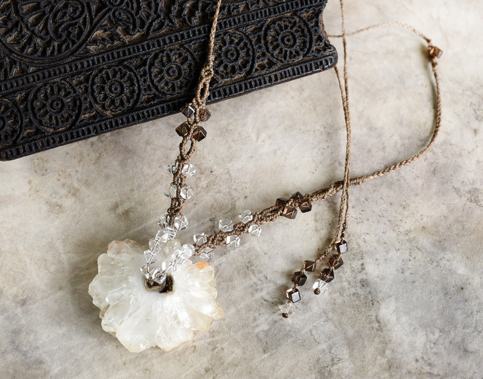 'Mission of Light' ~ Solar Quartz crystal amulet with clear Quartz & S ...