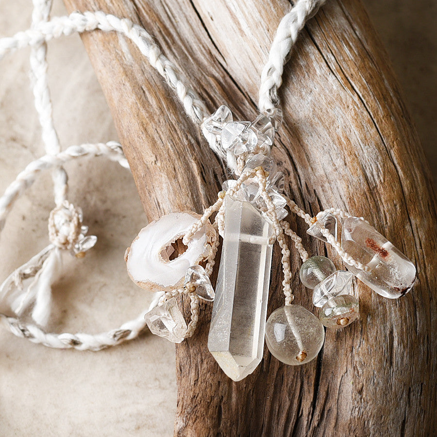 Stone talisman with Agate, Quartz point, Shaman Dream Stone & Topaz in ...