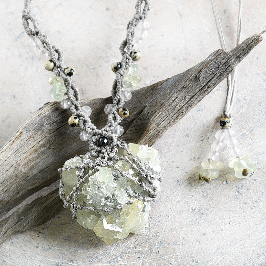 'Field of Light' ~ crystal healing necklace with Datolite – Spirit Carrier