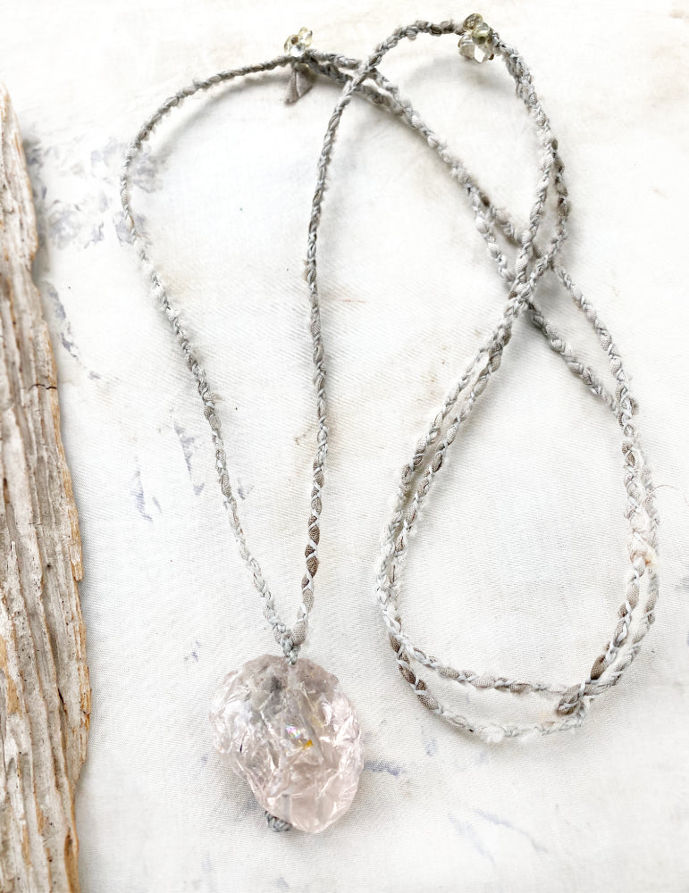 'Heart Blossom' ~ crystal healing amulet with Ice Rose Quartz – Spirit ...