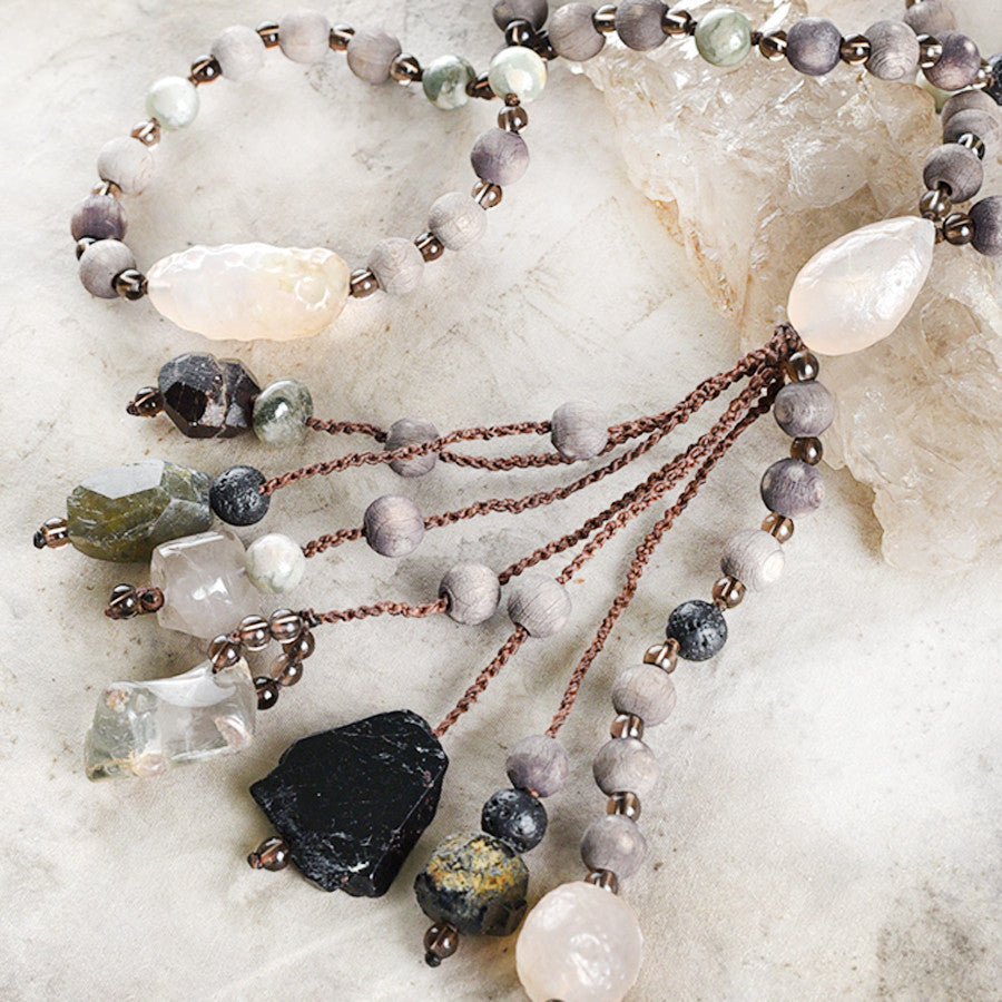 'Shield of Light' ~ Nine stone talisman in earthy tones – Spirit Carrier