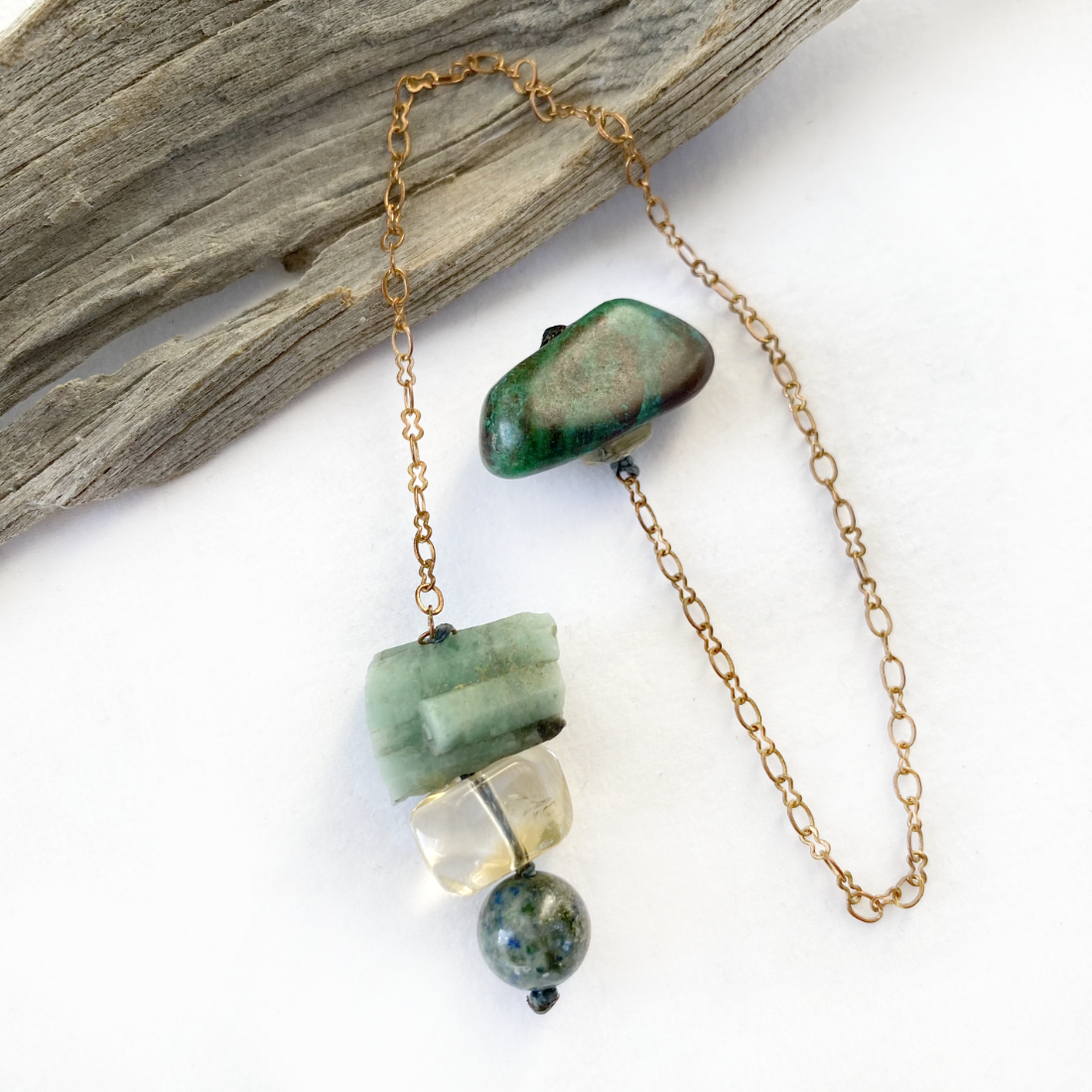 Unique crystal pendulum with pure copper chain – Spirit Carrier