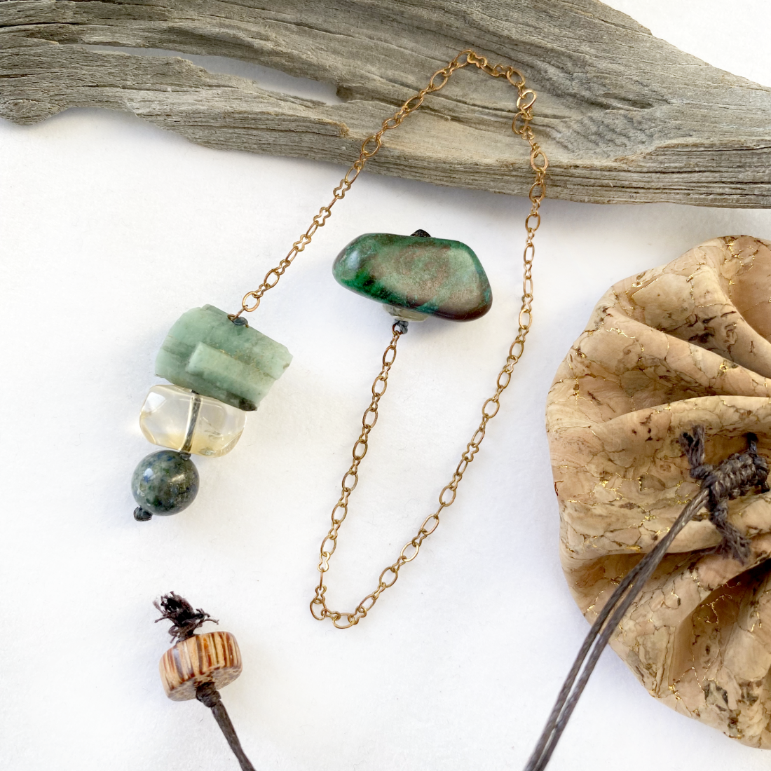 Unique crystal pendulum with pure copper chain – Spirit Carrier