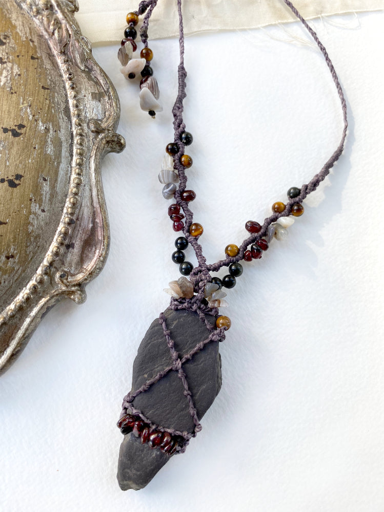 Slate stone amulet necklace – Spirit Carrier