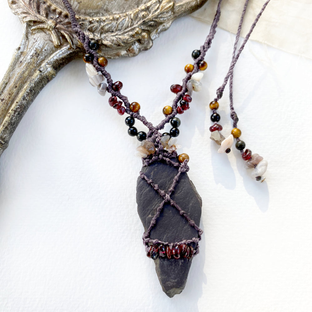 Slate stone amulet necklace – Spirit Carrier