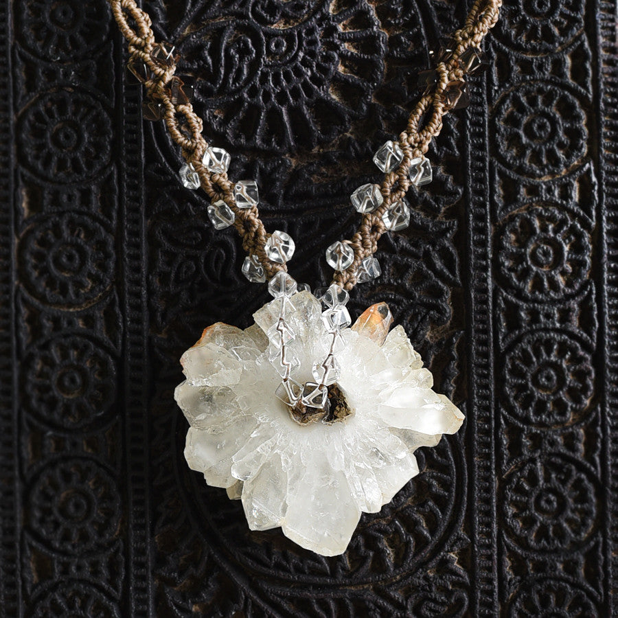 'Mission of Light' ~ Solar Quartz crystal amulet with clear Quartz & S ...