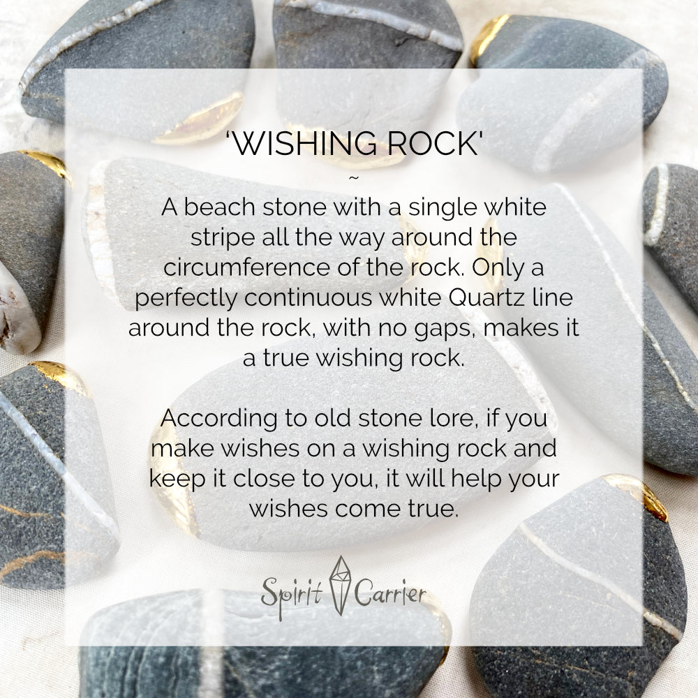 'Wishing Rock' ~ sea-tumbled Shale stone with genuine 24ct gold leaf ...